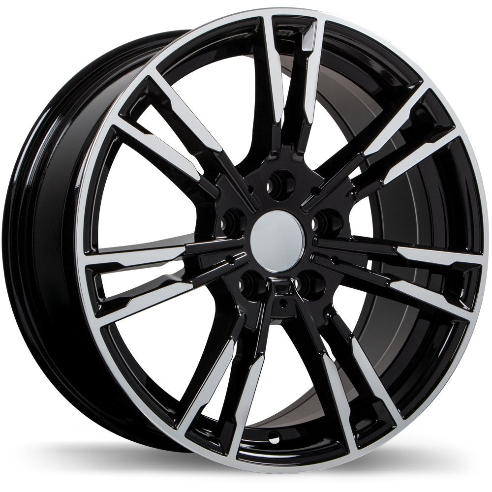 Replika R231 19x8.5 5x112mm +25 66.6 Gloss Black With Machined Face – The Wheel Shop CA INC