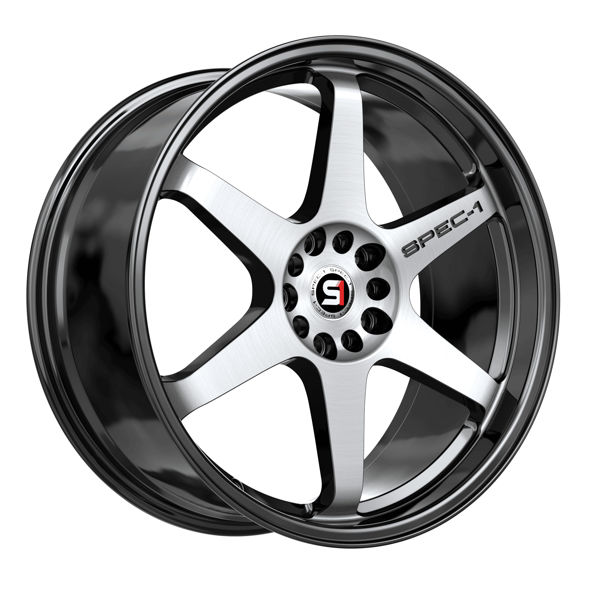 Spec-1 Racing SPT-33BM 17x8 5x114.3 / 5x120 38 73.1 Gloss Black Machin ...