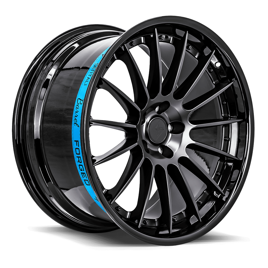 Sentali Barrel Forged SB2 19x9.5 5x120 25 72.6 Gloss Black Lip / Matte ...