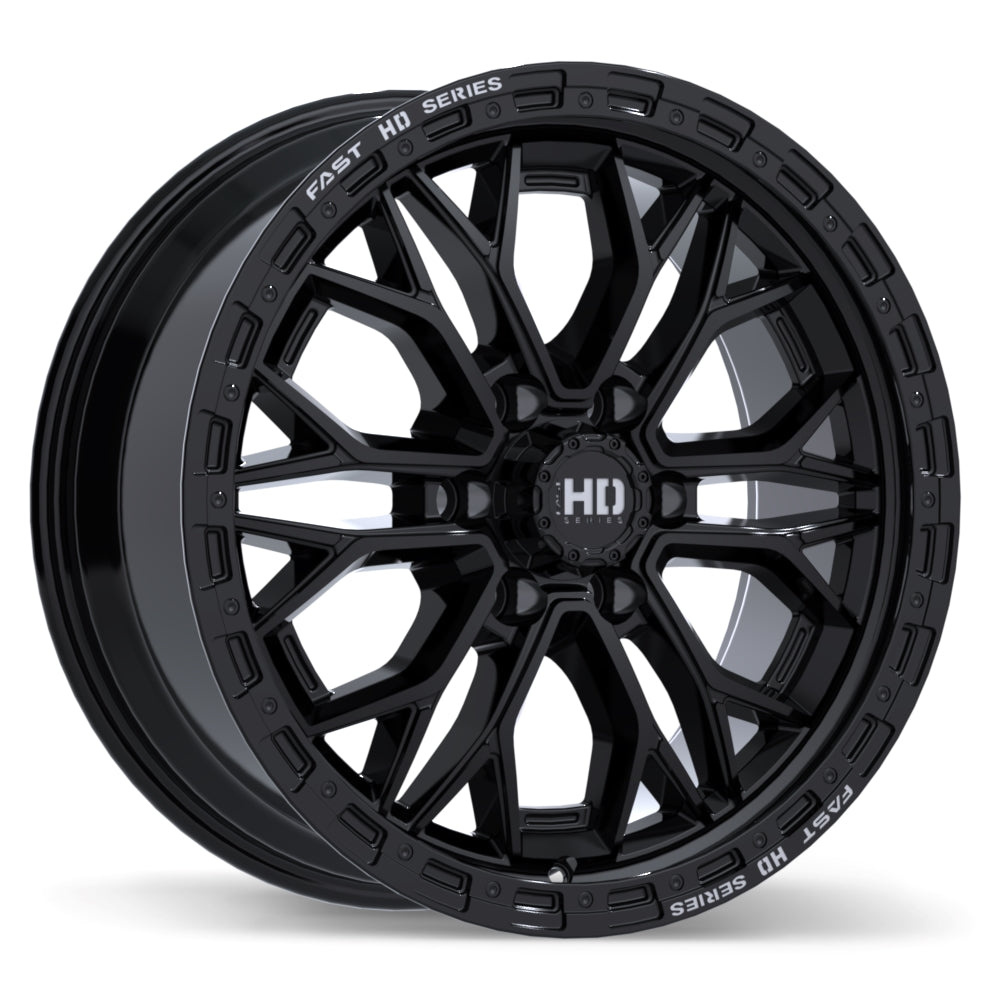 Fast HD Muramasa 20x9.0 6x135mm +30 87.1mm Gloss Black with Grey Milli ...