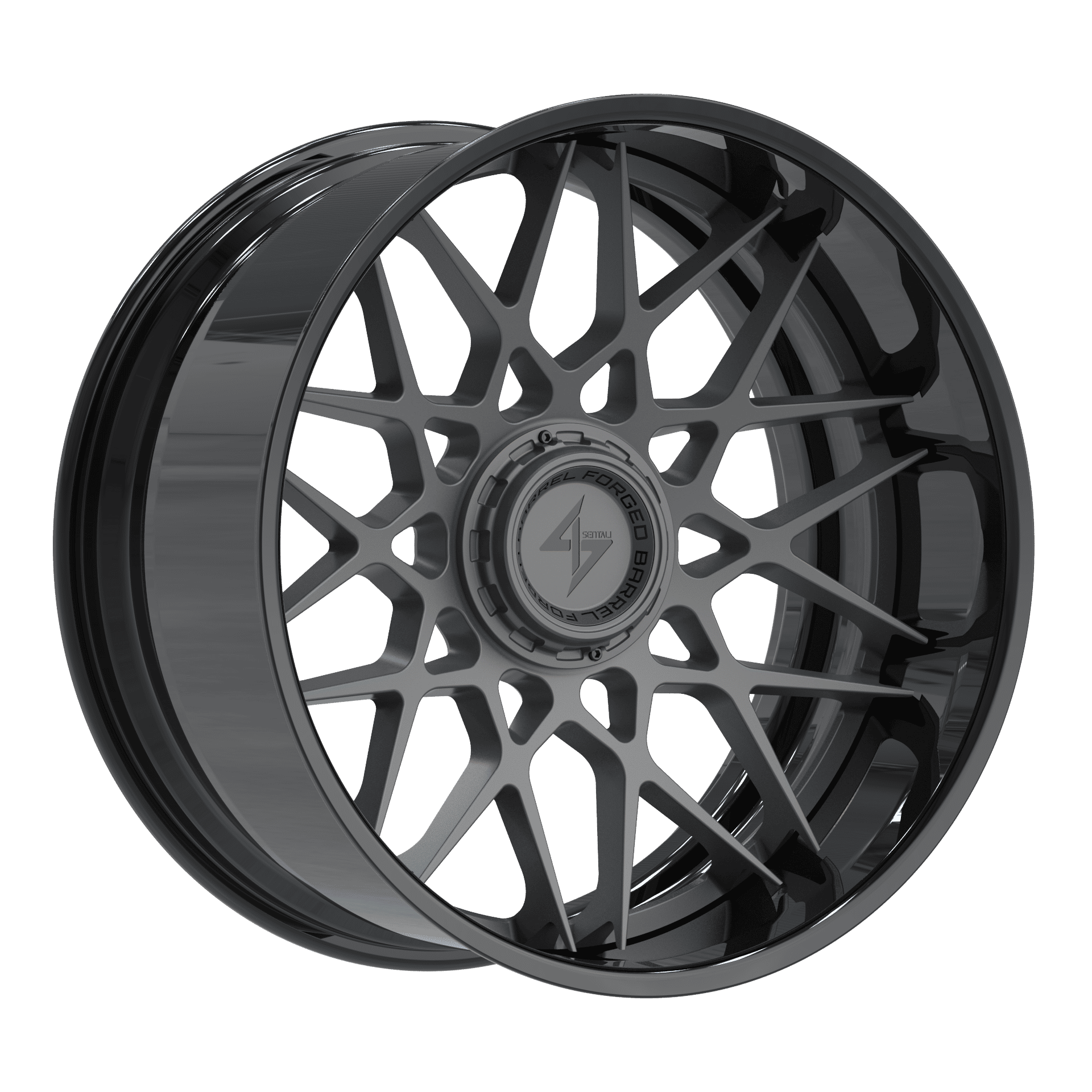Sentali BFX5 22x10 8x165.1 / 8x170 -24 125.2 Gloss Black Lip / Gun Met ...