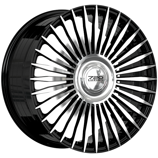 720 Luxury Infinity 22x9.5 5x108 45 63.4 Gloss Black - Machined Face ...