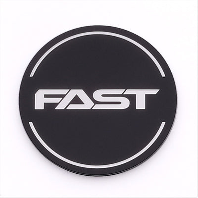 Black Emblem With Brushed Aluminum (FAST) Stroke Logo - Flat - EM-445F ...