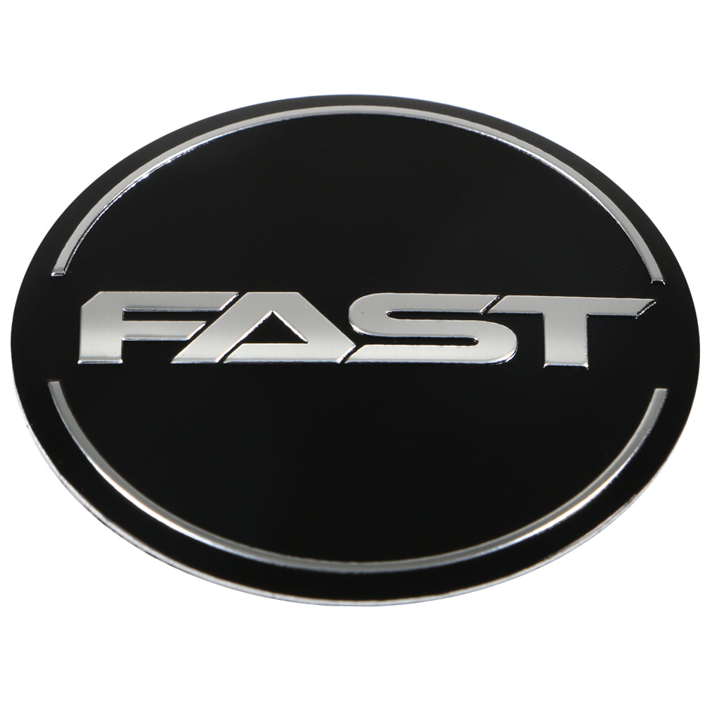 Black Emblem With Brushed Aluminum (FAST) Stroke Logo - Flat - EM-500F ...