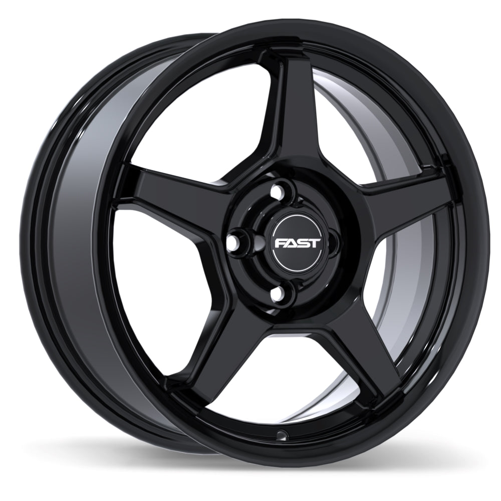 Fast Wheels Flair 15x6.0 4x100mm 40 56.6 Gloss Black – The Wheel Shop ...
