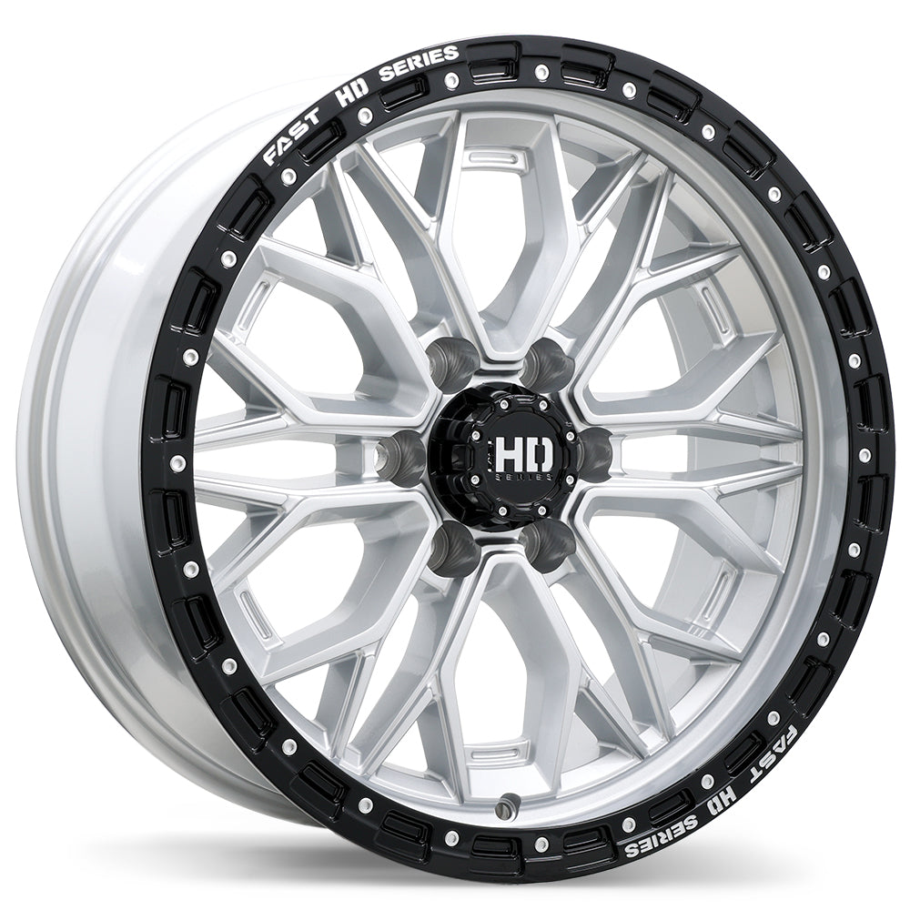 Fast HD Muramasa 20x9.0 6x139.7 0 106.1 Gloss Silver with Black Lip ...