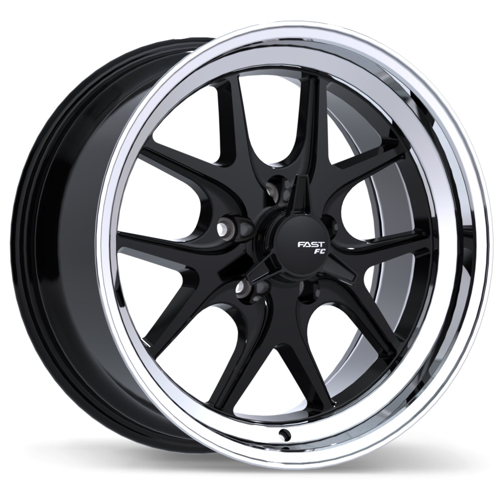 Fast Wheels FC04v 17x9.0 5x114.3mm +5 70.3 Gloss Black With Machined L ...