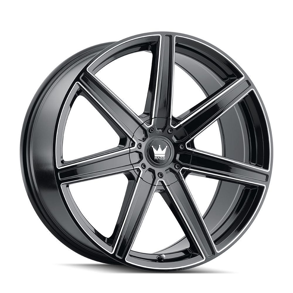 Mazzi Laguna 376 18x8 5x112 5x120 35 74.1 Gloss Black Milled – The ...