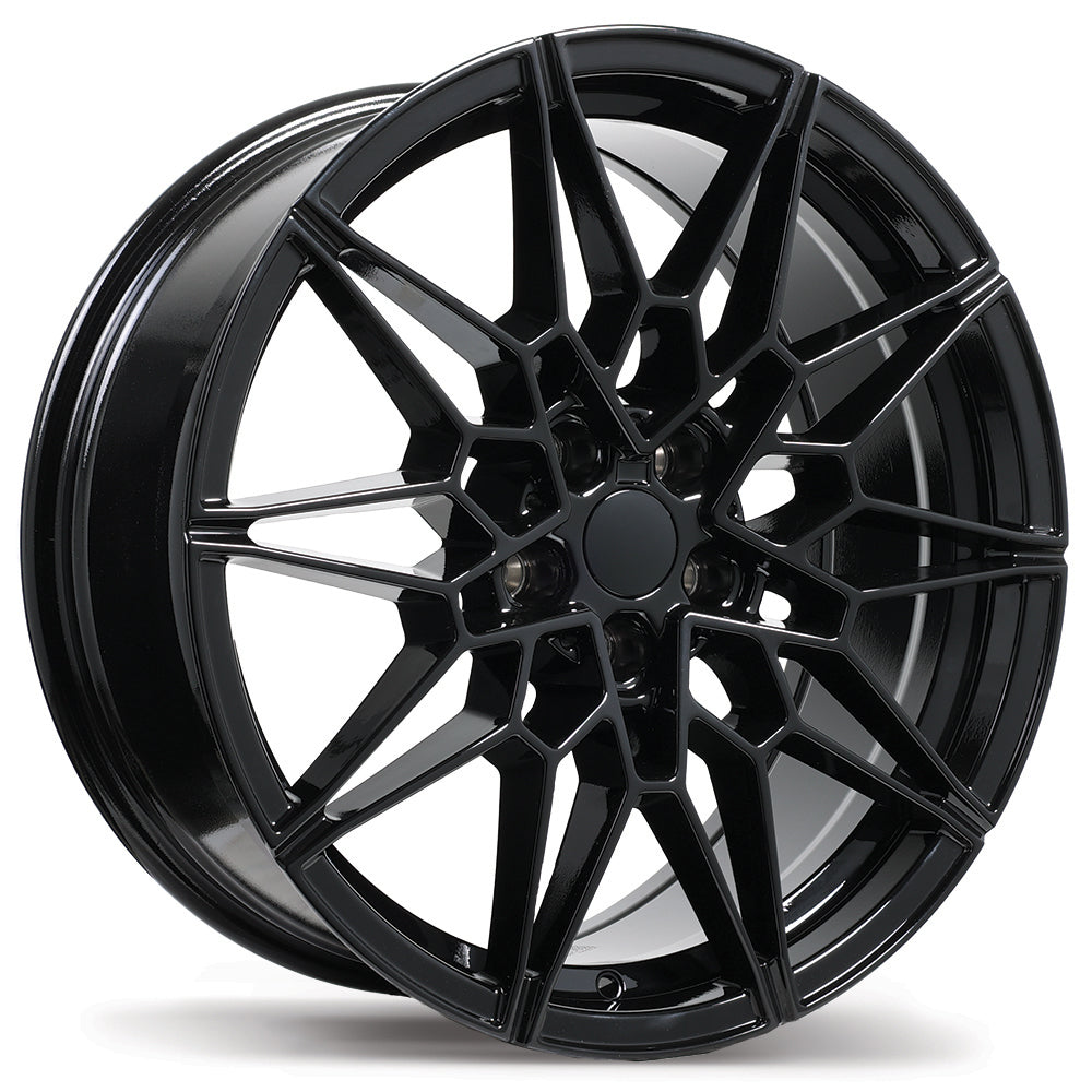 Replika R266 19x8.0 5x112mm +25 66.6 Gloss Black – The Wheel Shop CA INC