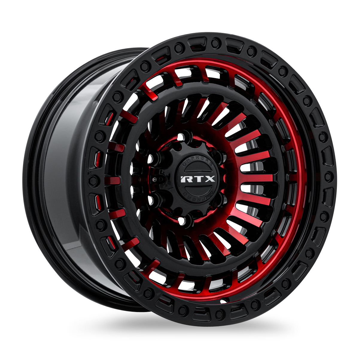 RTX Offroad Moab 17x9 5x127 -15 71.5 Gloss Black Machined Red – The ...